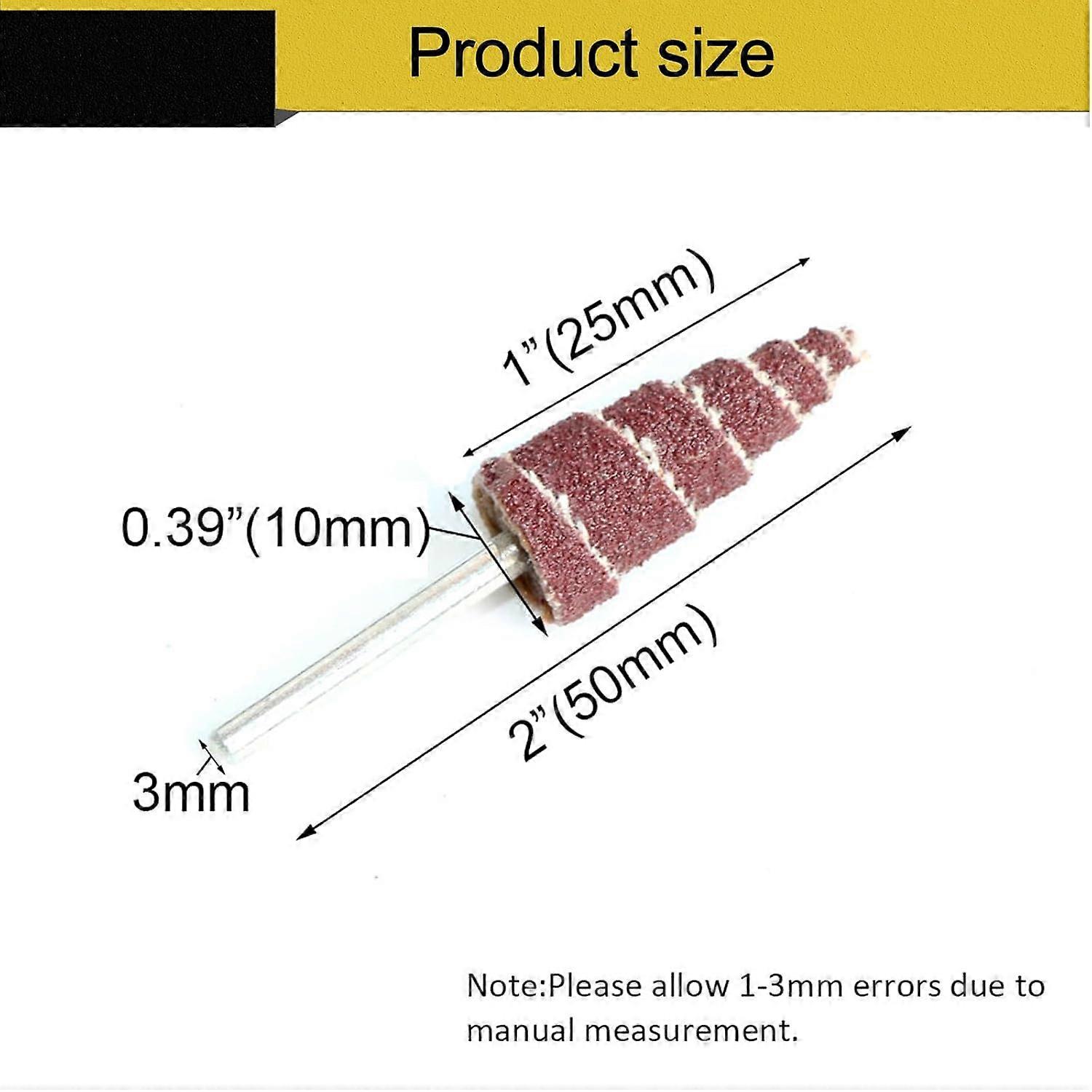 Sanding Flap Wheel Set 3 x 10mm Tapered with 1/8" Shank for Rotary Tool ...