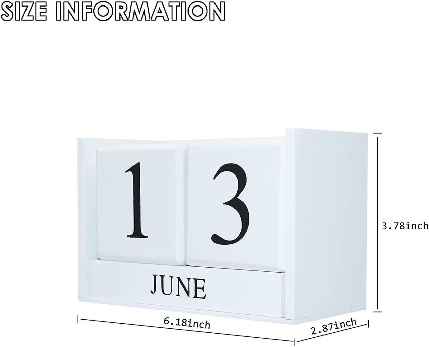 Wooden Blocks Calendar - Desktop Perpetual Calendar Cute Desk ...