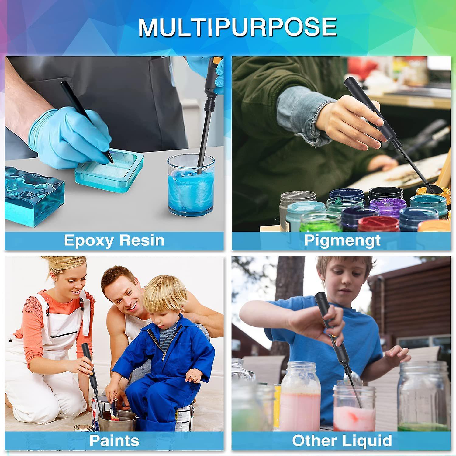 3pcs Epoxy Resin Paddle Stirrer for Drill Bit with 2pcs Extension Rod ...