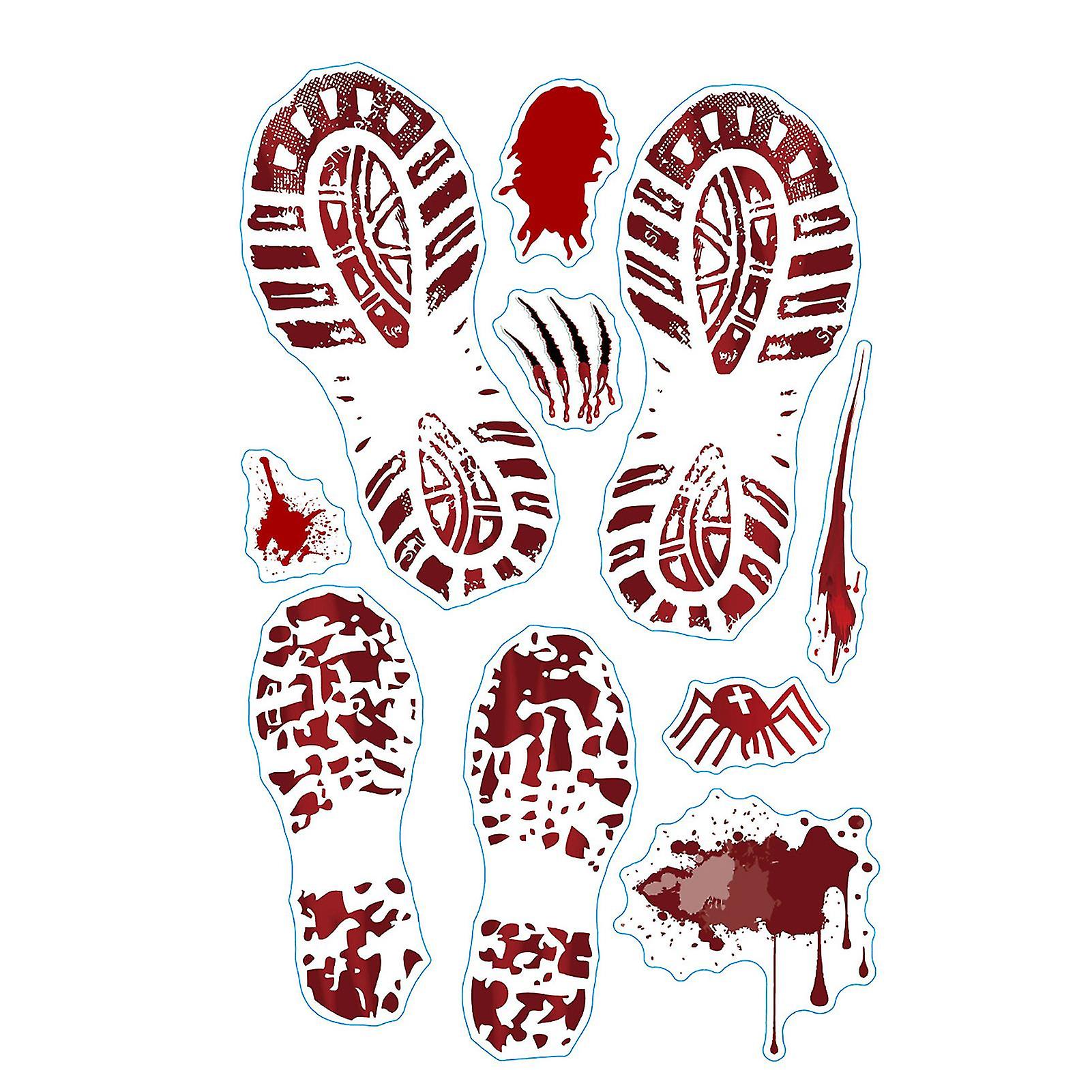 Window Decals Halloween Horror Theme Decorative Pvc Bloody Handprints ...