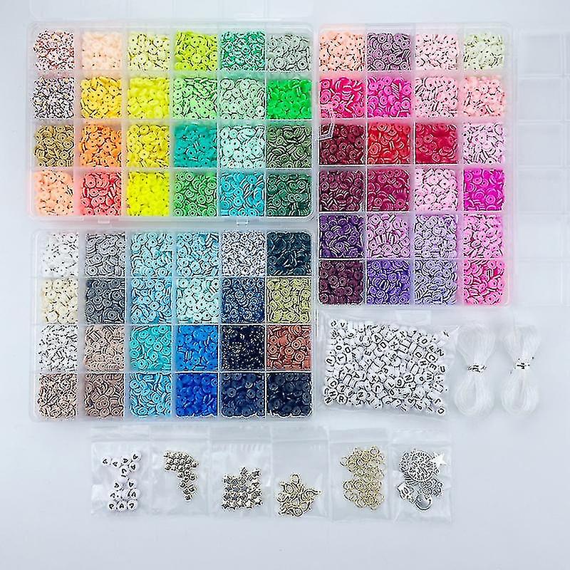 9000pcs Clay Beads For Jewelry Making Kit, 96 Colors Spacer Heishi ...