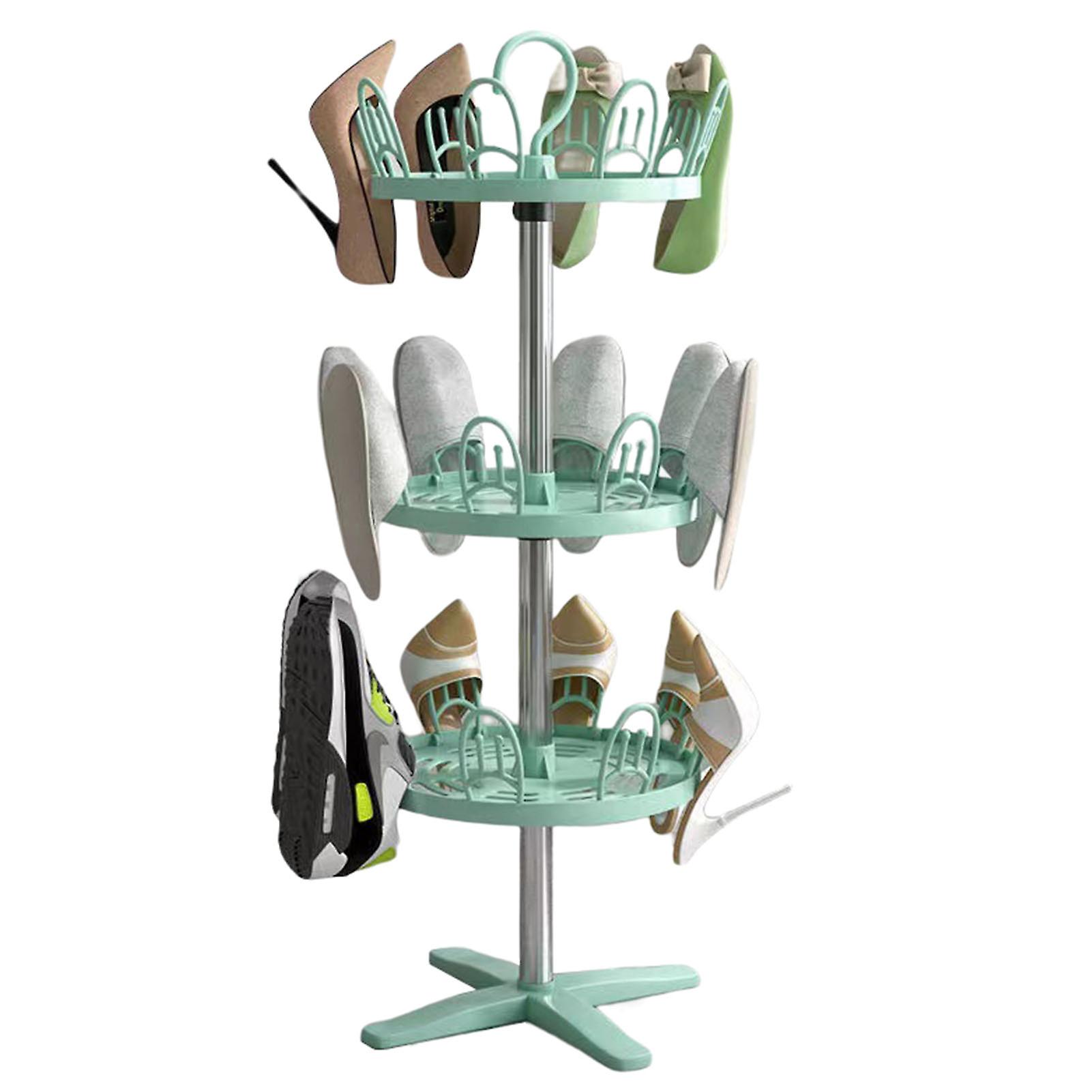 Revolving Shoe Rack Plastic Standing Circular Spinning Shoe Organizer ...