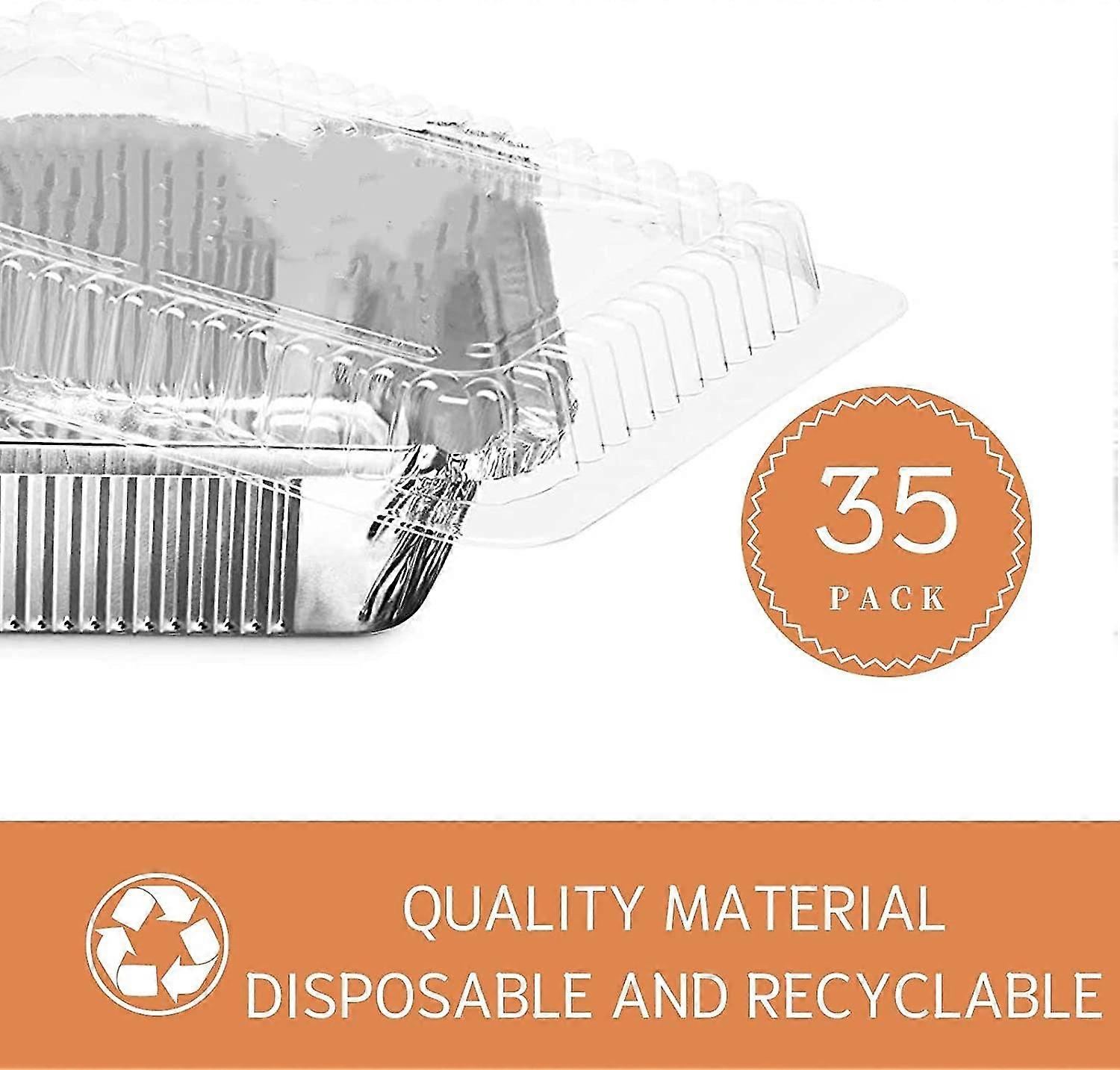 Althee Square Aluminum Baking Pans With Clear Plastic Lids (35-pack ...