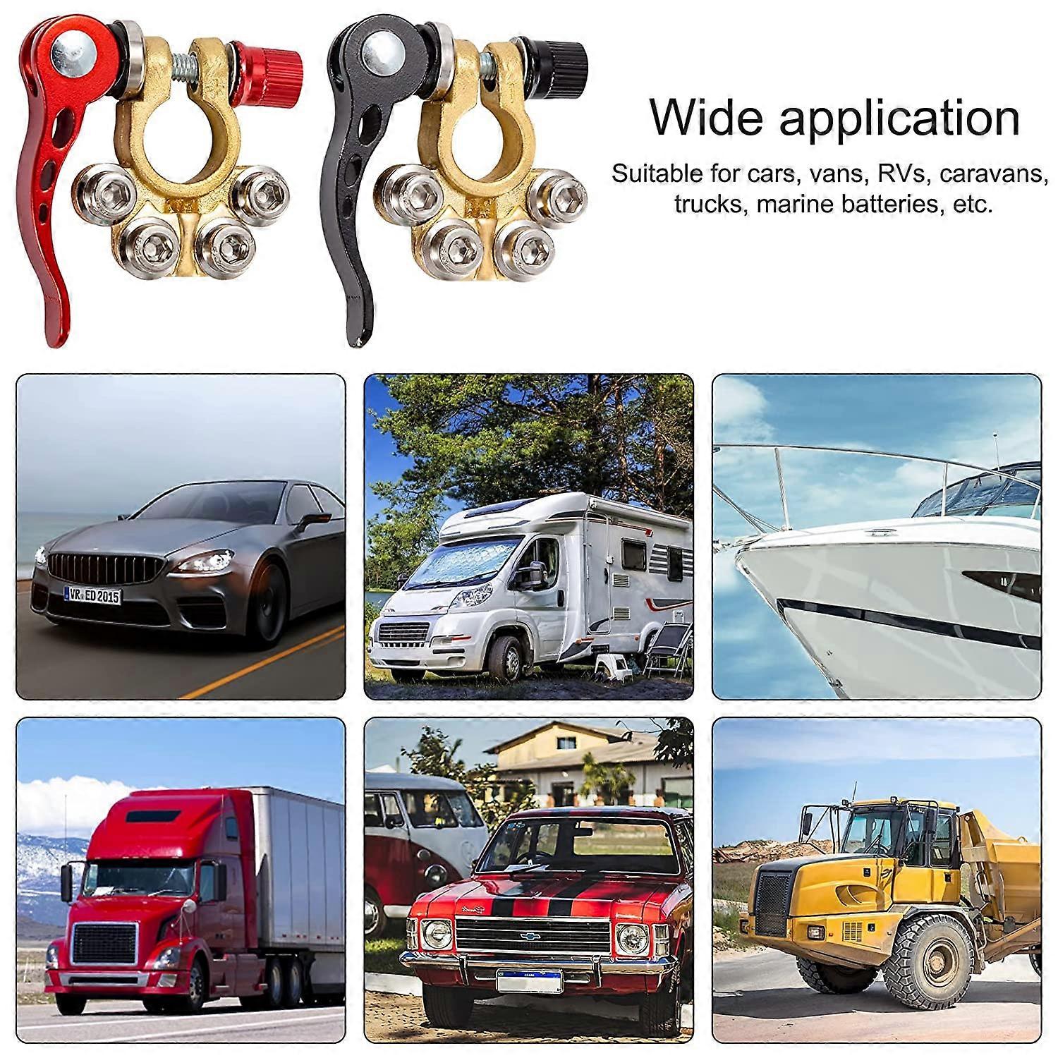 Battery Lug 12V Battery Terminal Connectors Positive and Negative ...