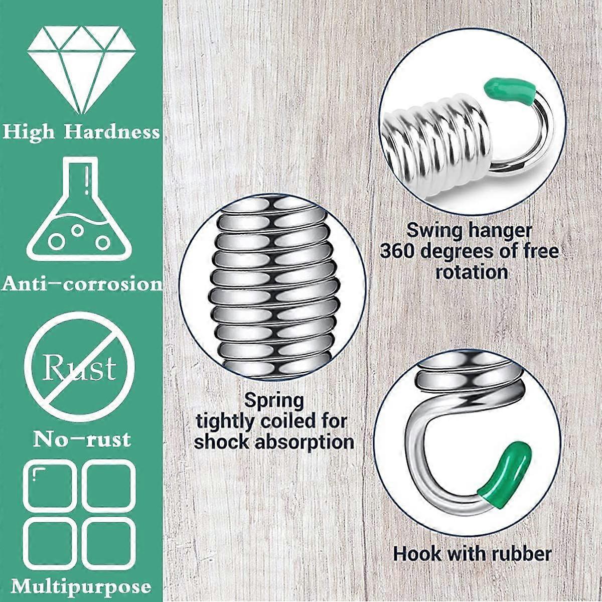 2PCS Hammock Chair Spring, Premium Porch Swing Springs Hold up to ...