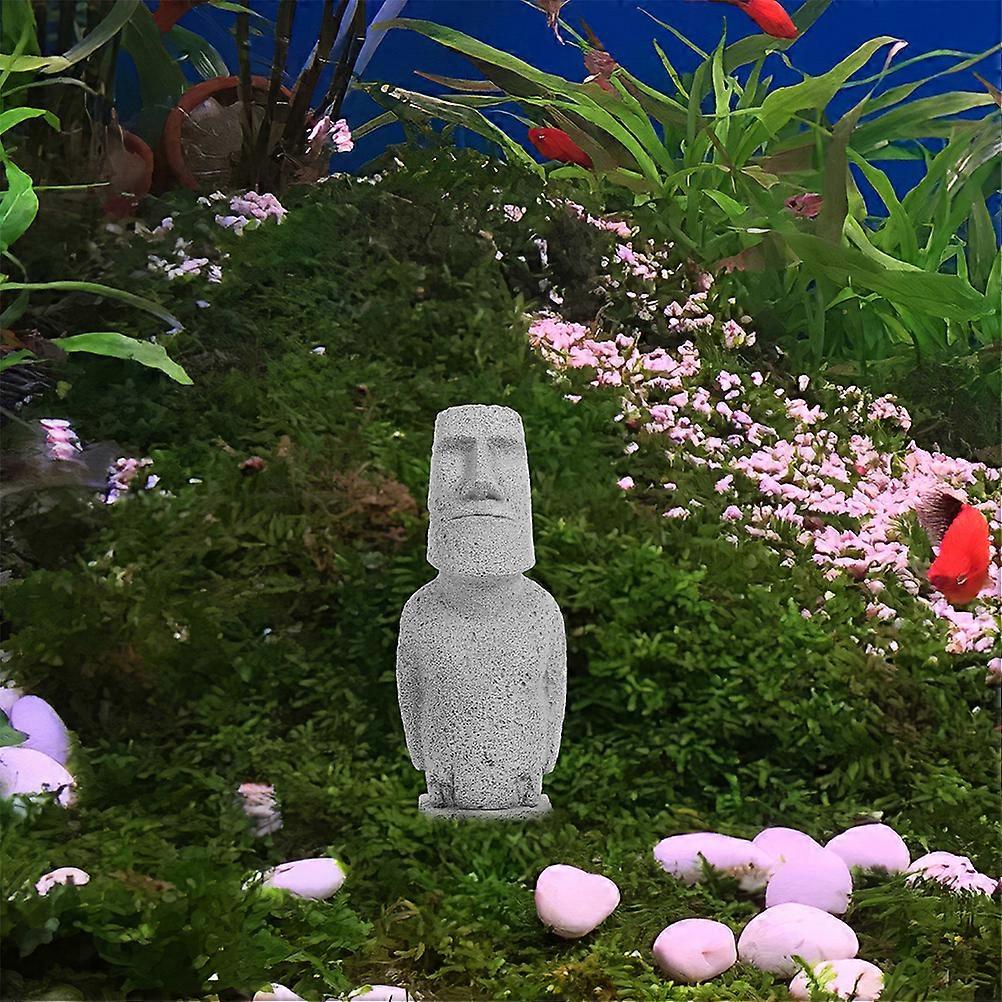 Miniature Moai Statue Home Decor Aquarium Landscaping Stone Craft ...