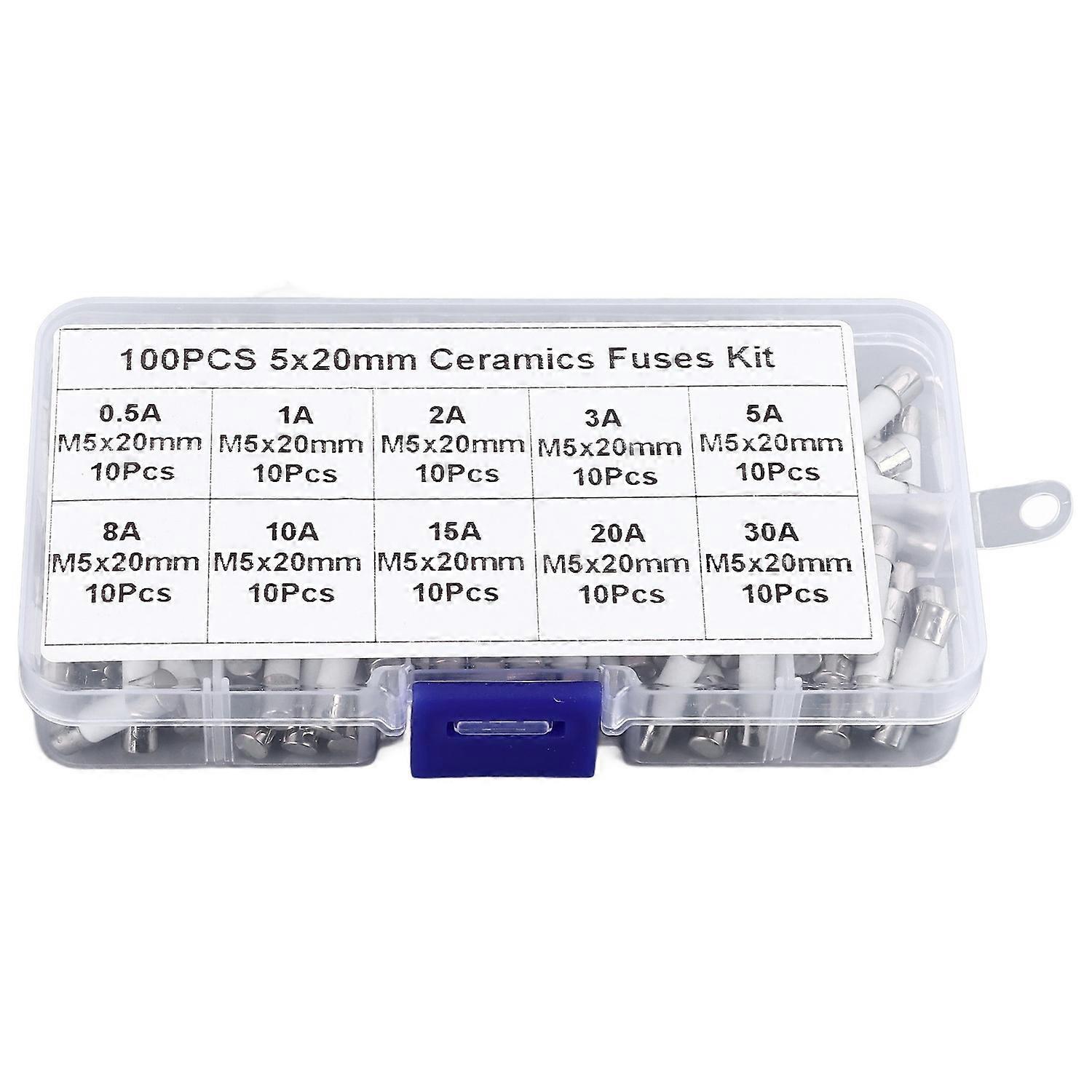 100PCS Set Tube Fuse 5x20mm Multifunctional Ceramic Tube Fuses ...