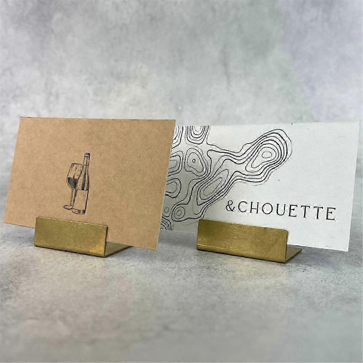 Antique Brass Table Card Holders Set of 10 Wide Size Memo Price Tag ...