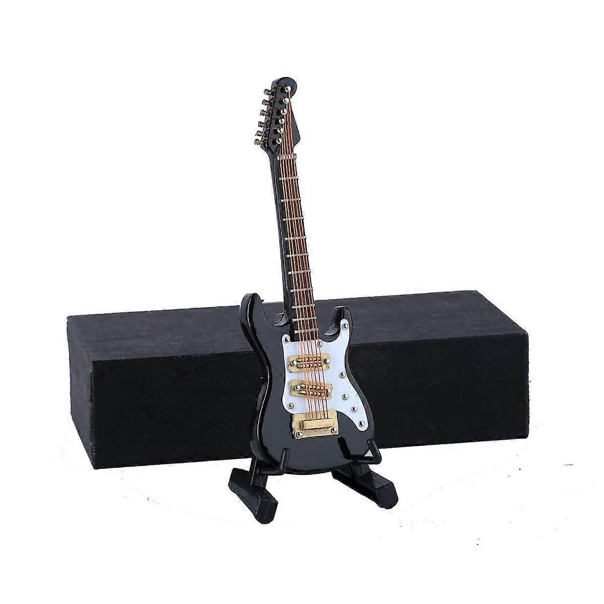 Wooden Miniature Electric Guitar with Stand and Case Mini Musical ...