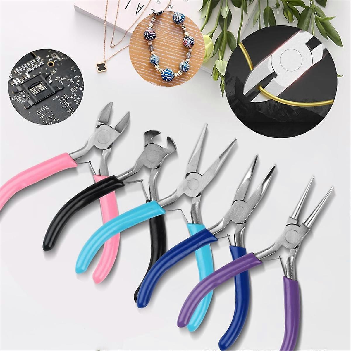 Jewelry Pliers, 5 Pack Jewelry Making Pliers Tools End Nipper Pliers ...