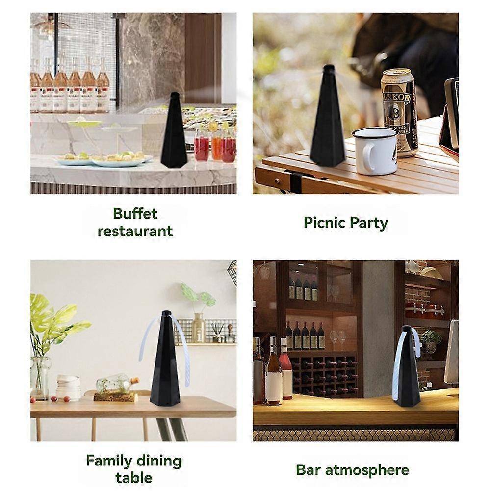 Portable USB Fly Fans for Table with Holographic Scare Off Flies Wasps ...