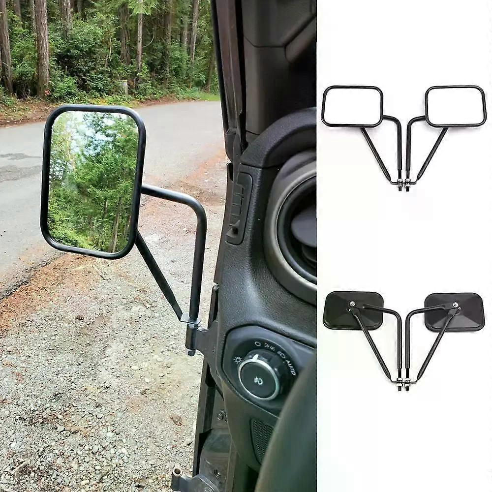 con Square Adventure Side View Mirrors for Jeep Wrangler CJ YJ TJ JK JL ...