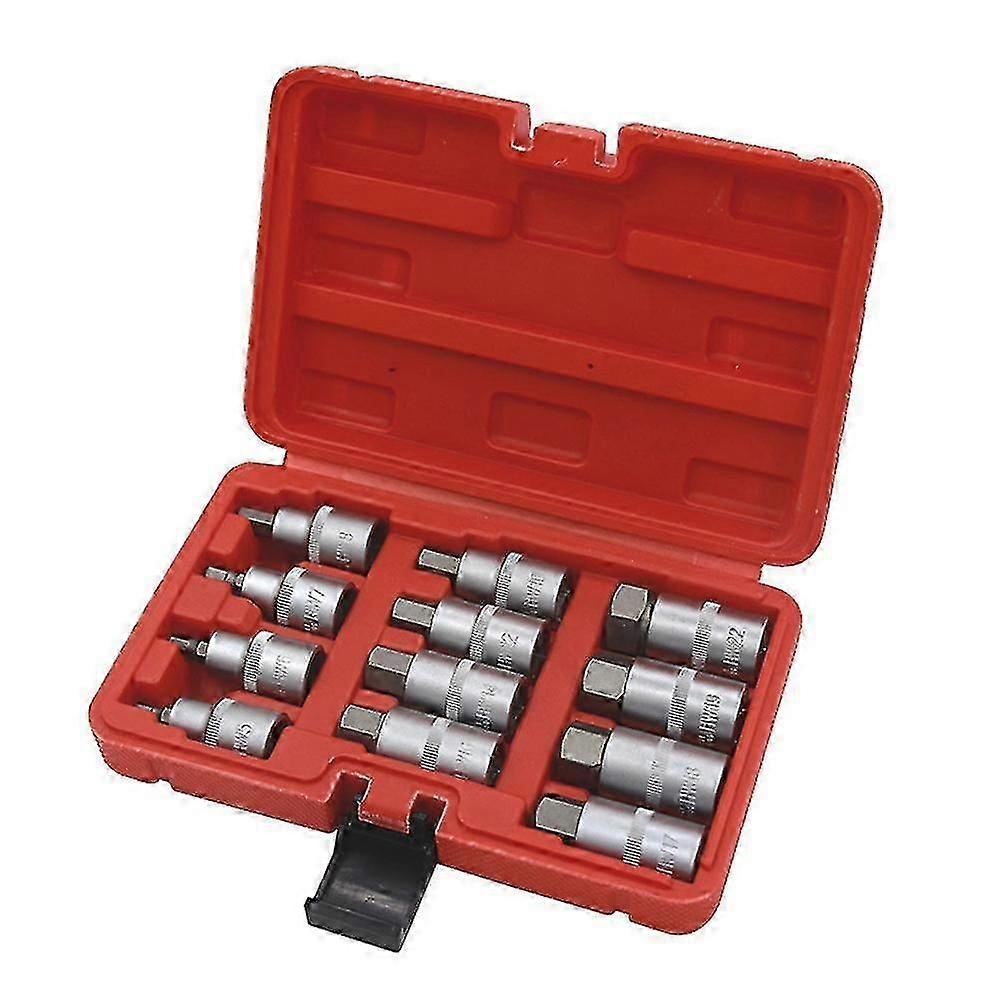 12pcs 1/2 Inch Drive Impact Hex Bit Socket Set H5 H6 H7 H8 H10 H12 H14 ...