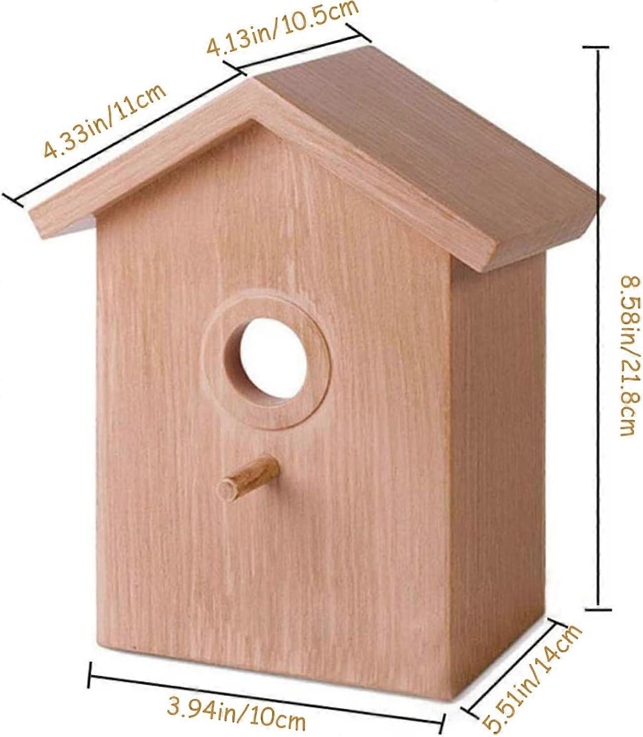 Window Bird Box Plastic With Strong Suction Cup, Natural Wood Colour ...
