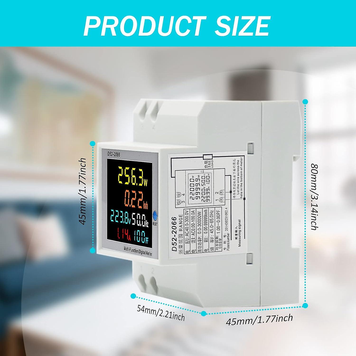 Single Phase Electric Wattmeter, Digital Electricity Meter AC 40-300V ...