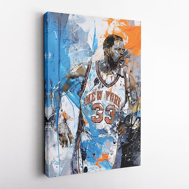 Patrick Ewing Poster New York Knicks NBA Abstract Painting Canvas Wall Art Home Decor Print ...
