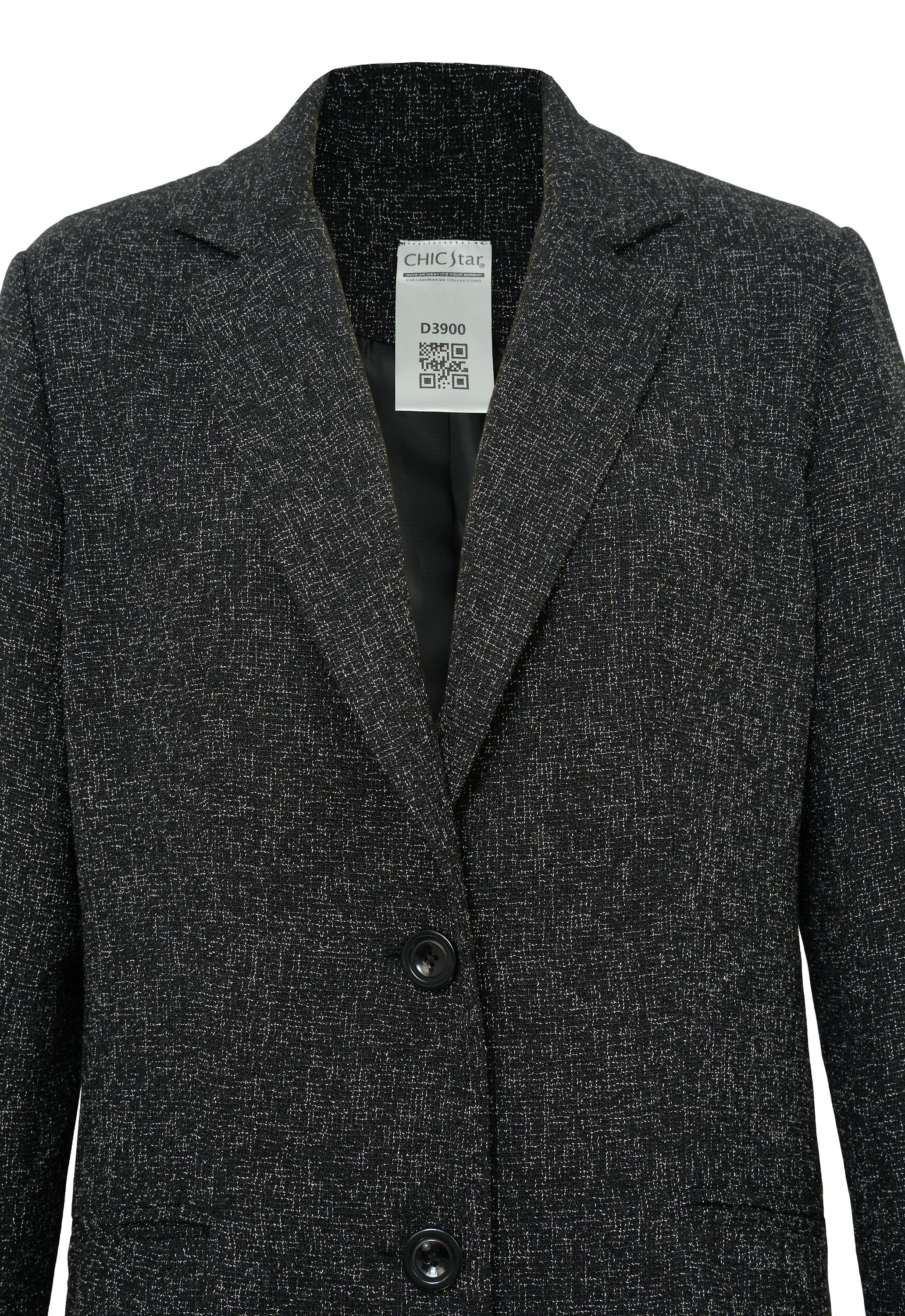 Chic Star Boucle Straight Coat In Black | Fruugo UK