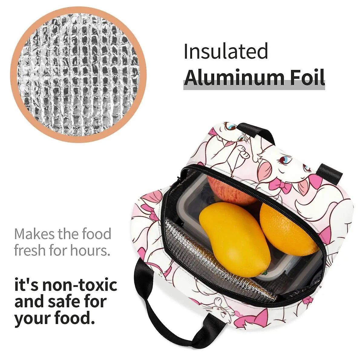 Cute Pink Marie Cat Resuable Lunch Box Leakproof Thermal Cooler Food ...