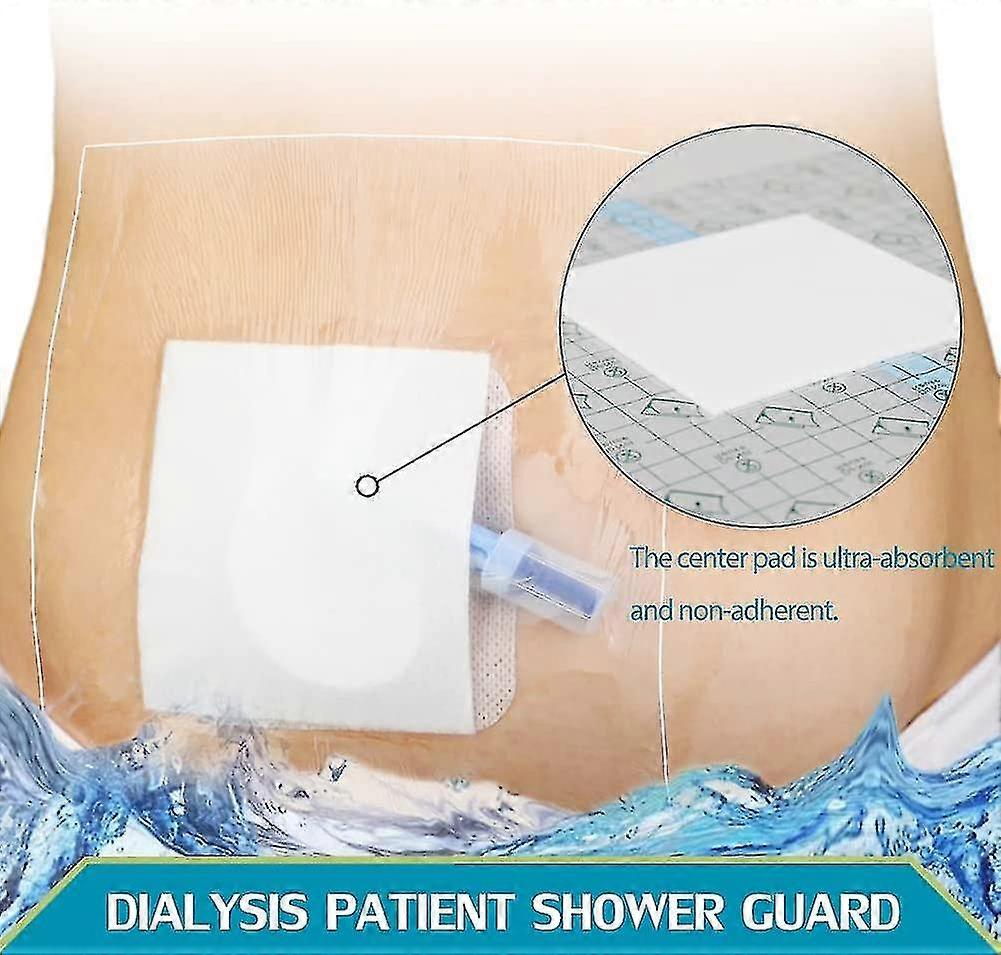 30 pcs Waterproof Dialysis Catheter Shower Cover 8x8 Inch Protector ...