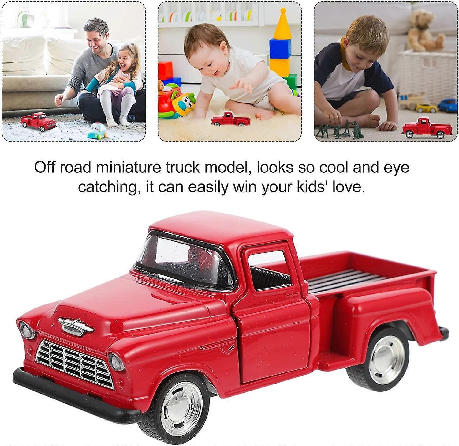 Little Red Model Car Realistic Metal Pickup Truck Tabletop Decoration ...