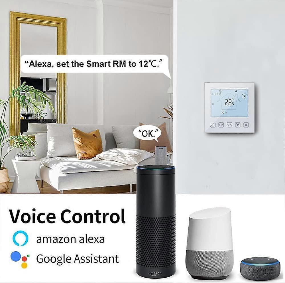 WiFi Connected Thermostat Gas Boiler/Water Floor Heating 220V 3A Alexa Google Assistant ...