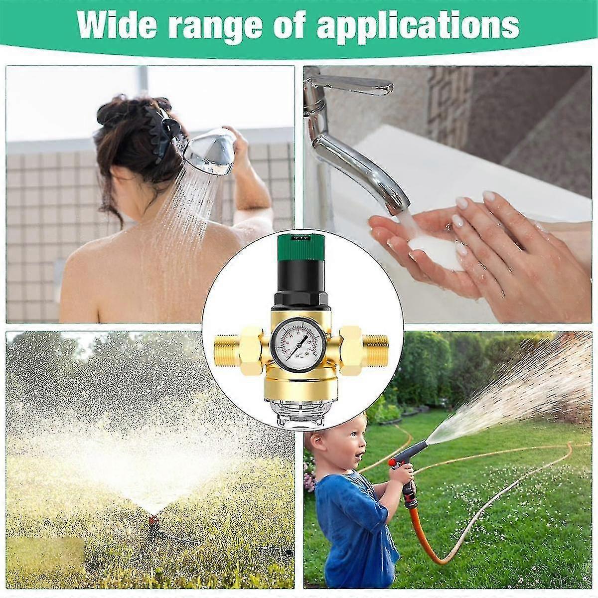 Pressure Regulator Water 3/4 Inch, Water Pressure Regulator with Water ...
