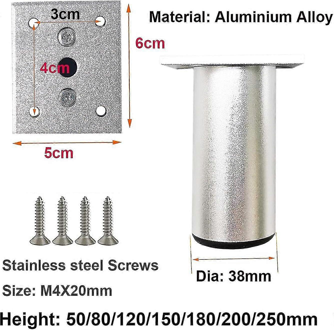 4 Adjustable Legs 5cm Height Thicken Cabinet Legs Table Legs Furniture ...
