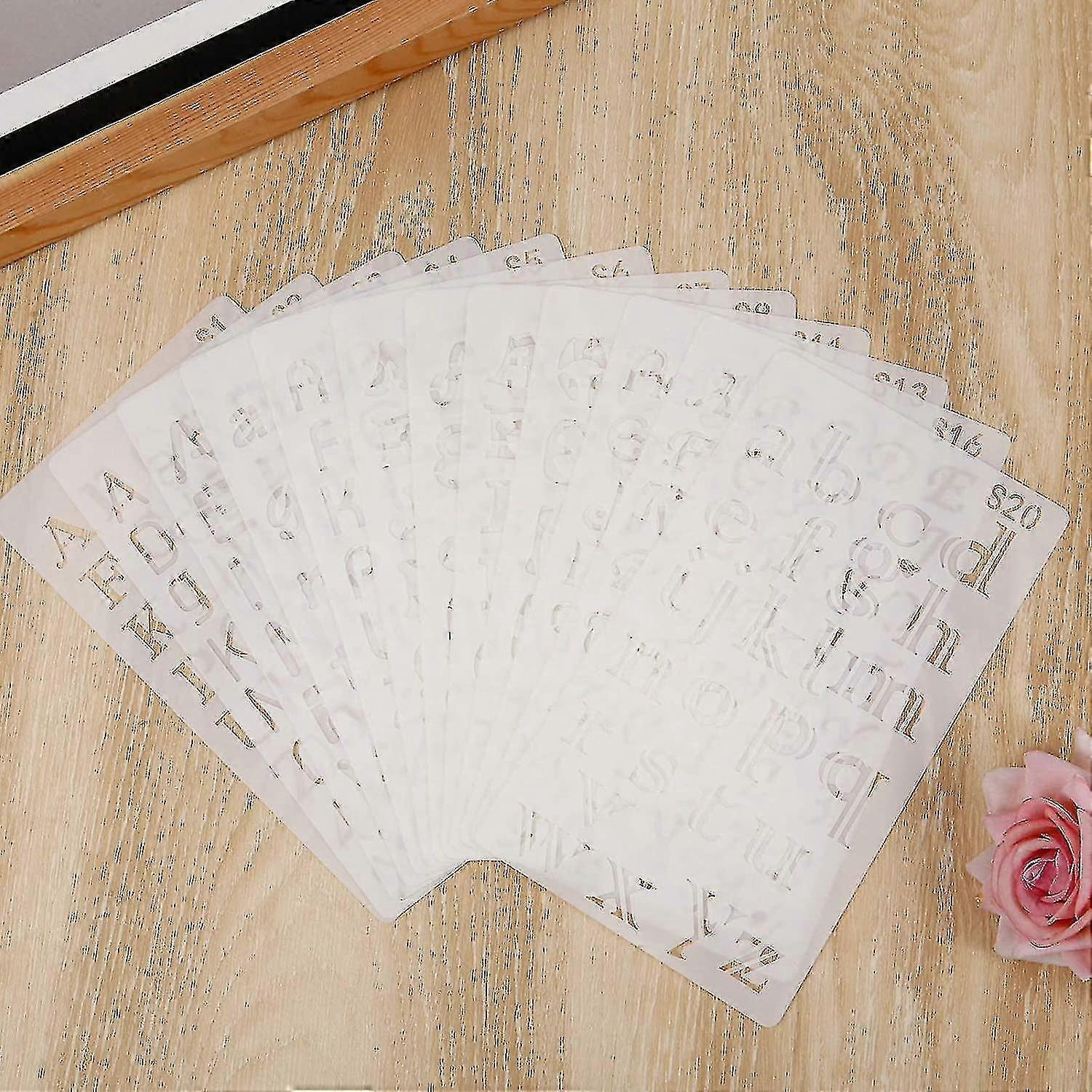 12 Pcs Alphabet Stencils Reusable Letter Painting Stencils Plastic Diy ...