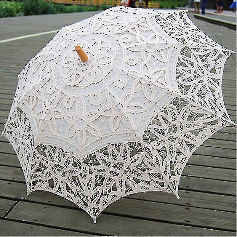Handmade Lace Umbrella Victoria Style Parasol Umbrella With Long ...