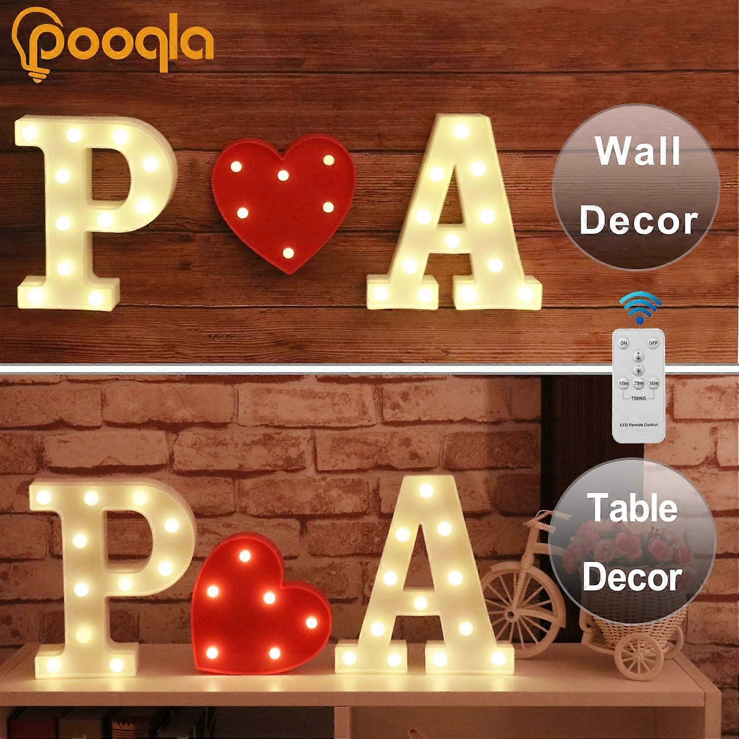 LED Marquee Letter Lights Alphabet Light Up Signs with Timer Remote ...