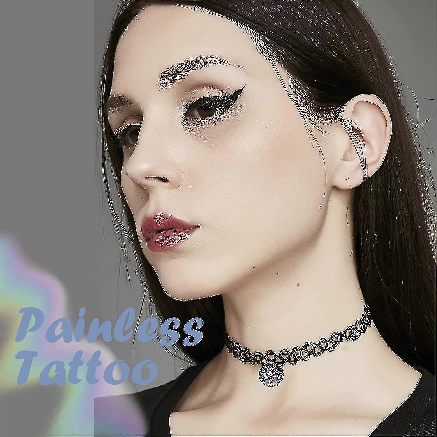 Tattoo Choker, 24 Pack Choker Necklace Set Henna Tattoo Stretch Elastic ...