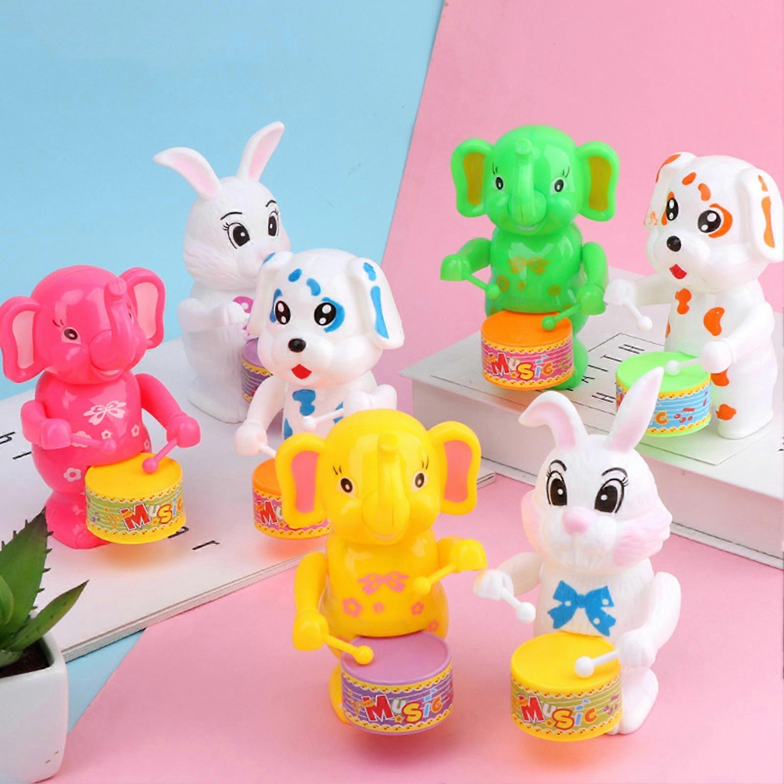 Funny Wind Up Toy Cute Cartoon Rabbit Dog Elephant Drumming Toy Kids ...
