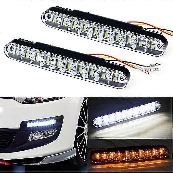 2x 30 Led Car Daytime Running Light Drl Daylight Lamp With Turn Lights ...