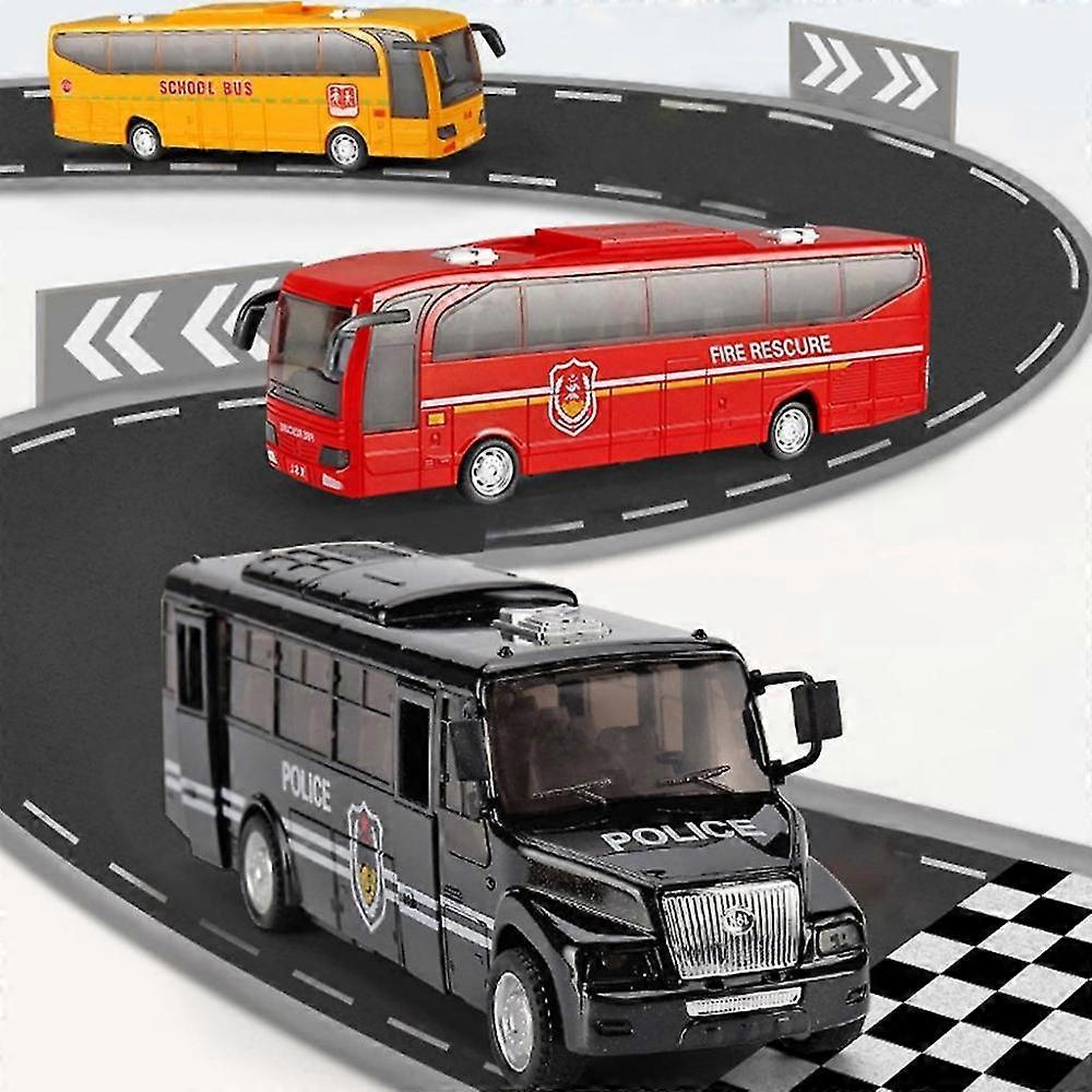 Transport Vehicle Toy School Bus Model Toy Pull Back Bus With Glowing ...