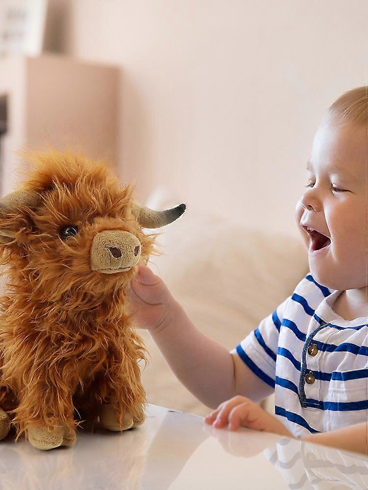 100% NEW,25cm Living Nature Brown Highland Cow with Mooing Sound ...