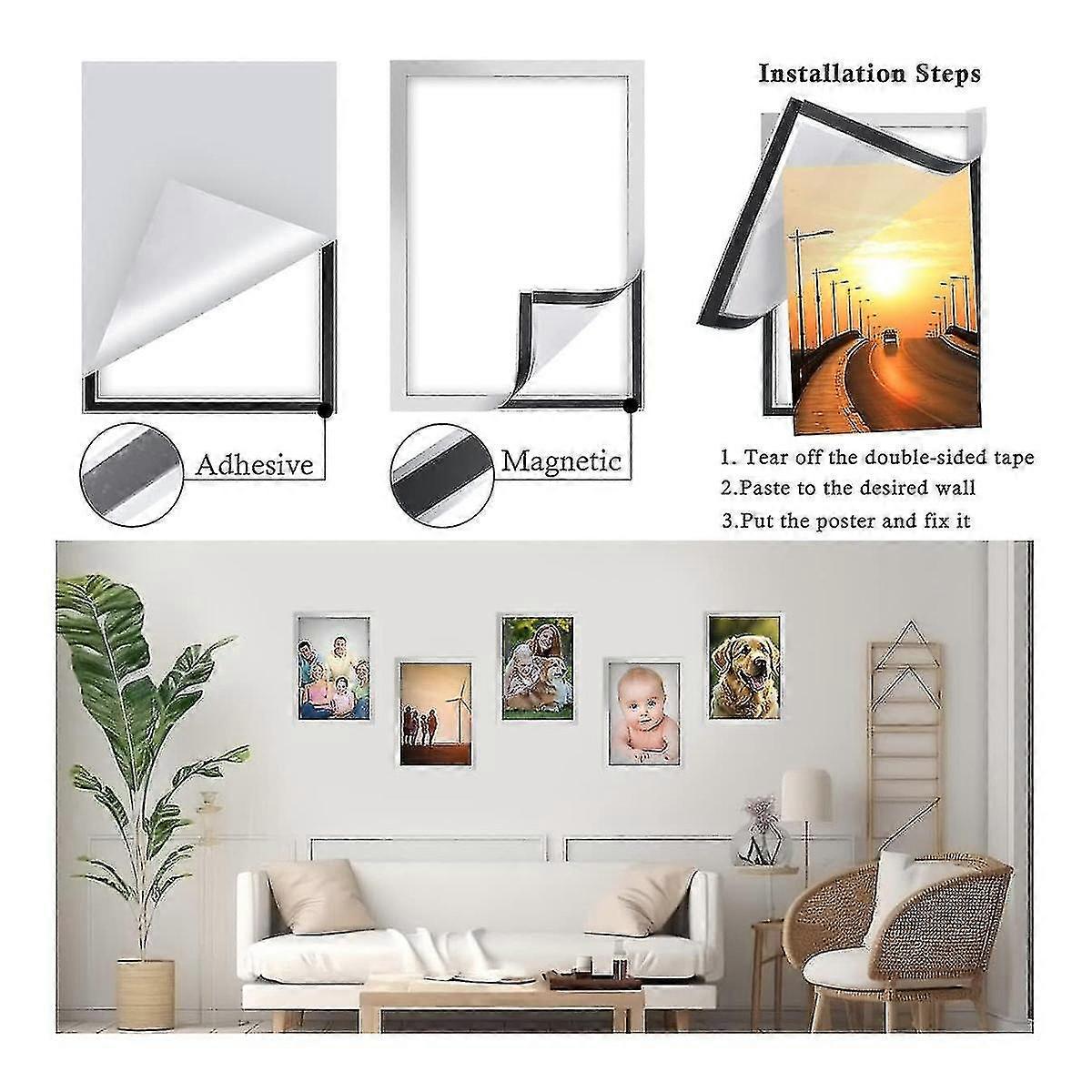 10pcs A5 Magnetic Diamond Art Frames, Self Adhesive Magnetic Picture ...