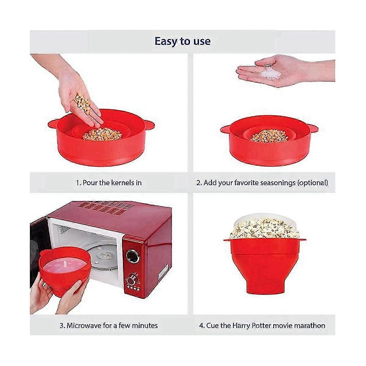 Popcorn Popper With Lids - Silicone Popcorn Maker Collapsible Popcorn ...