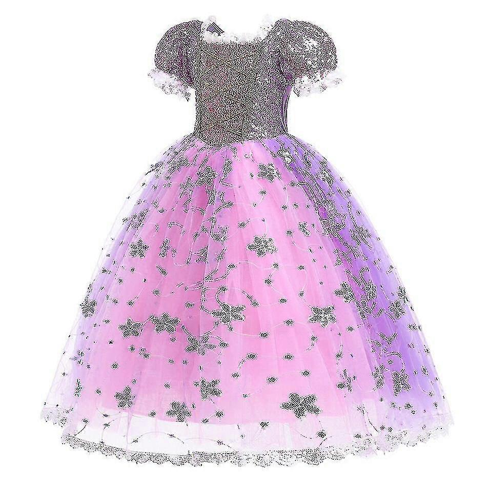 Princess Rapunzel Dress For Girls Elegant Purple Gowns Fancy Carnival ...