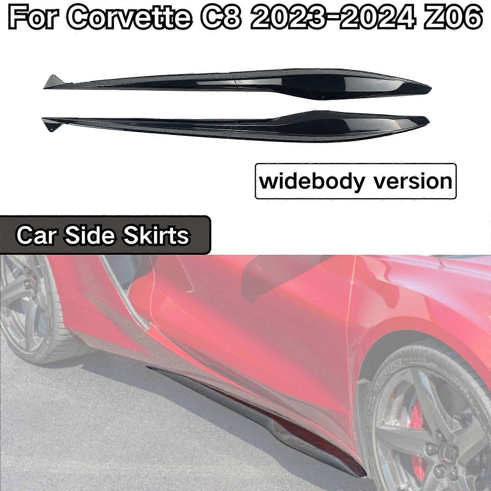 Car Side Skirts Extension For Corvette C8 2023 2024 Z06 Spoiler ...