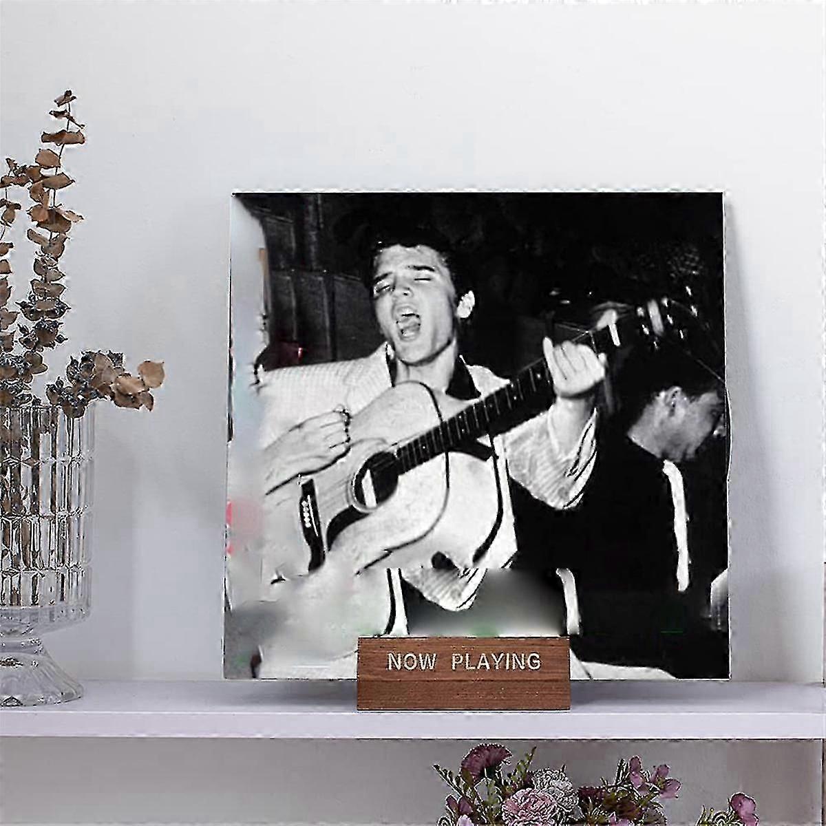 Wooden Vinyl Record Holder Display Stand - Tabletop Now Playing Album ...