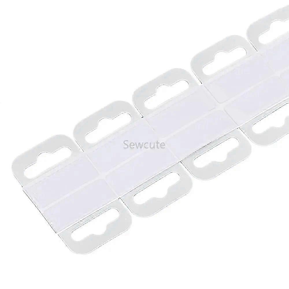 100pcs Clear Self Adhesive Hang Tabs Hooks Plastic Display Hand Tabs ...