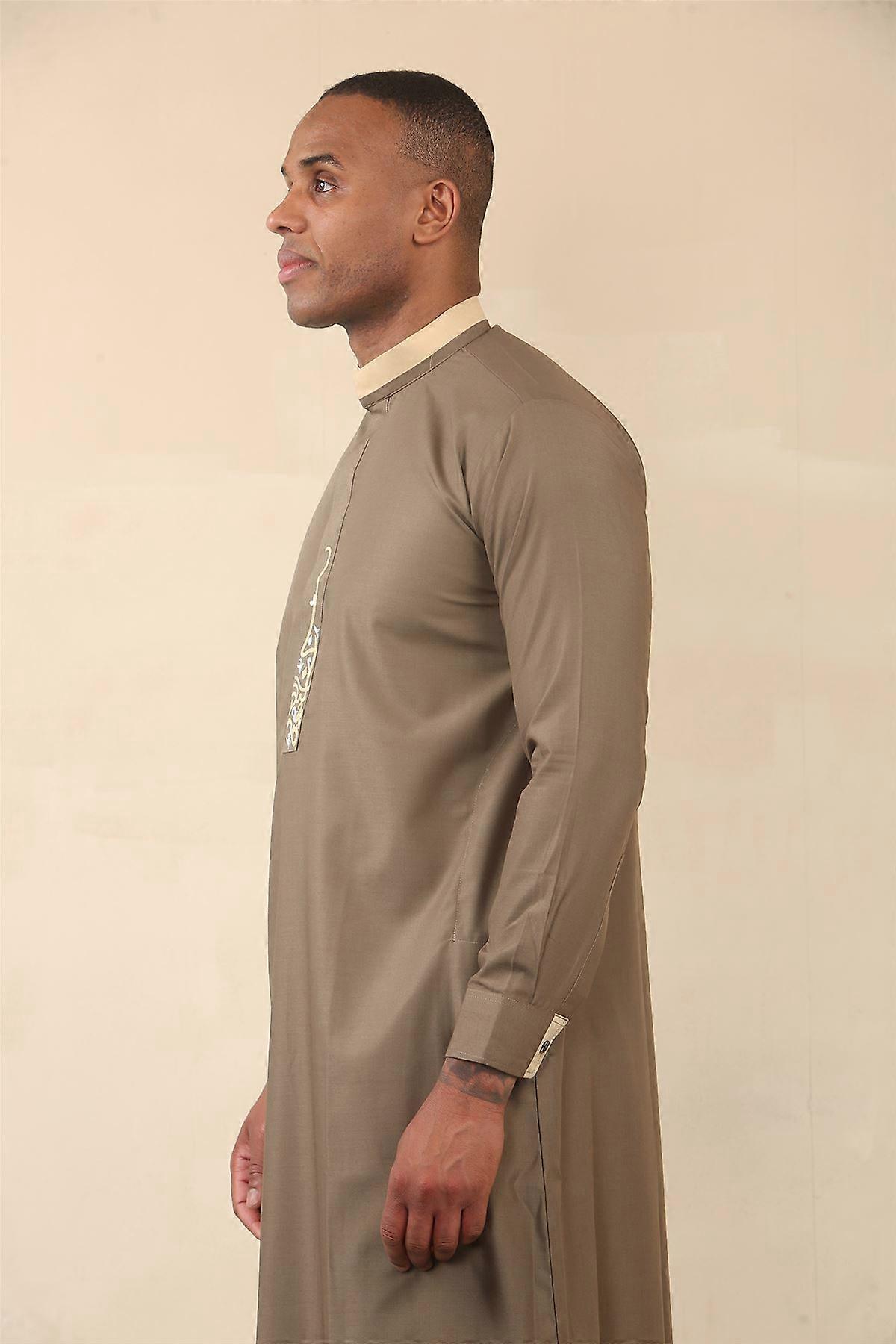 Men's Brown Thobe Arab Saudi Emirati Islamic Clothing Jubba Robe ...