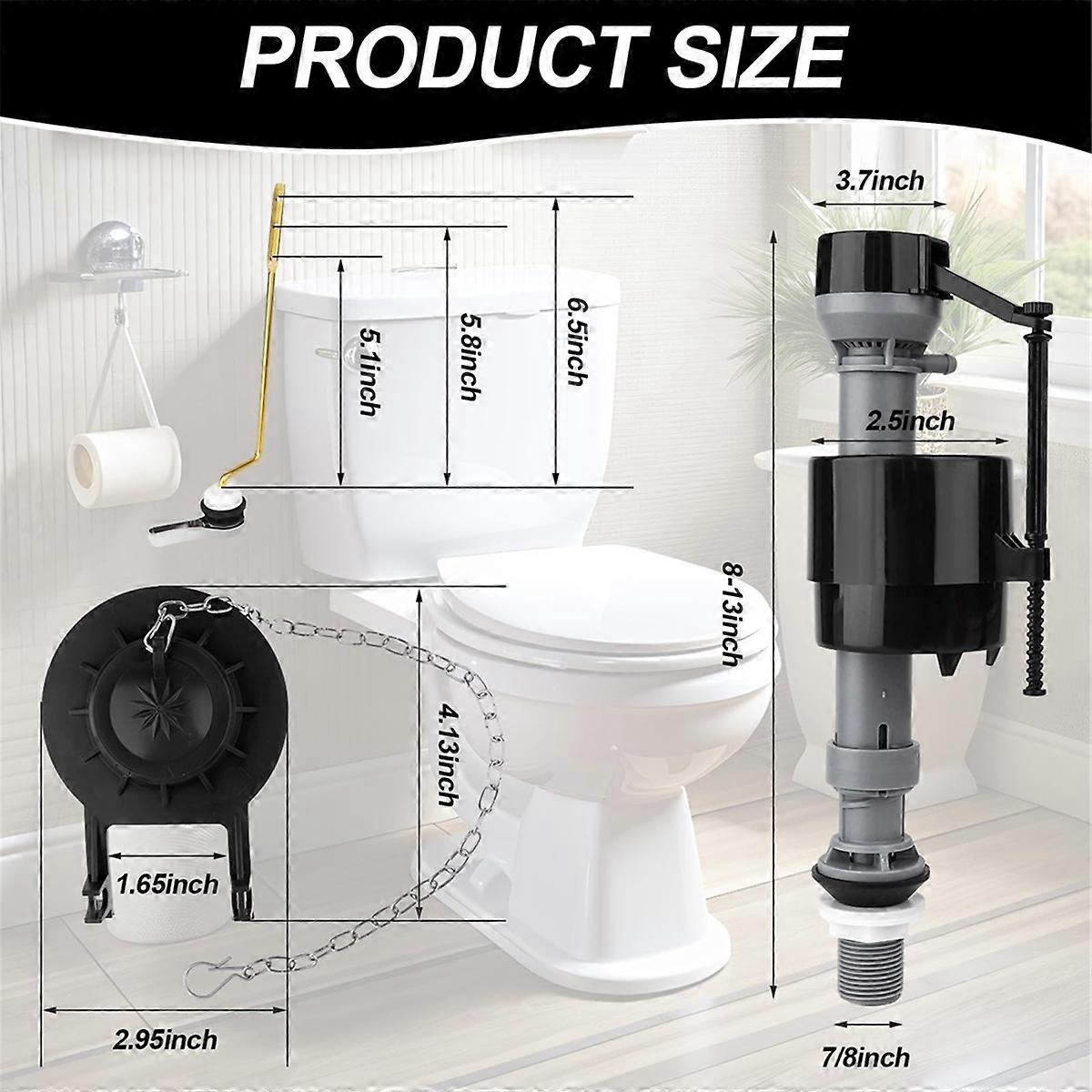 Universal Toilet Flusher Replacement Kit Toilet Flush Flapper Repair ...