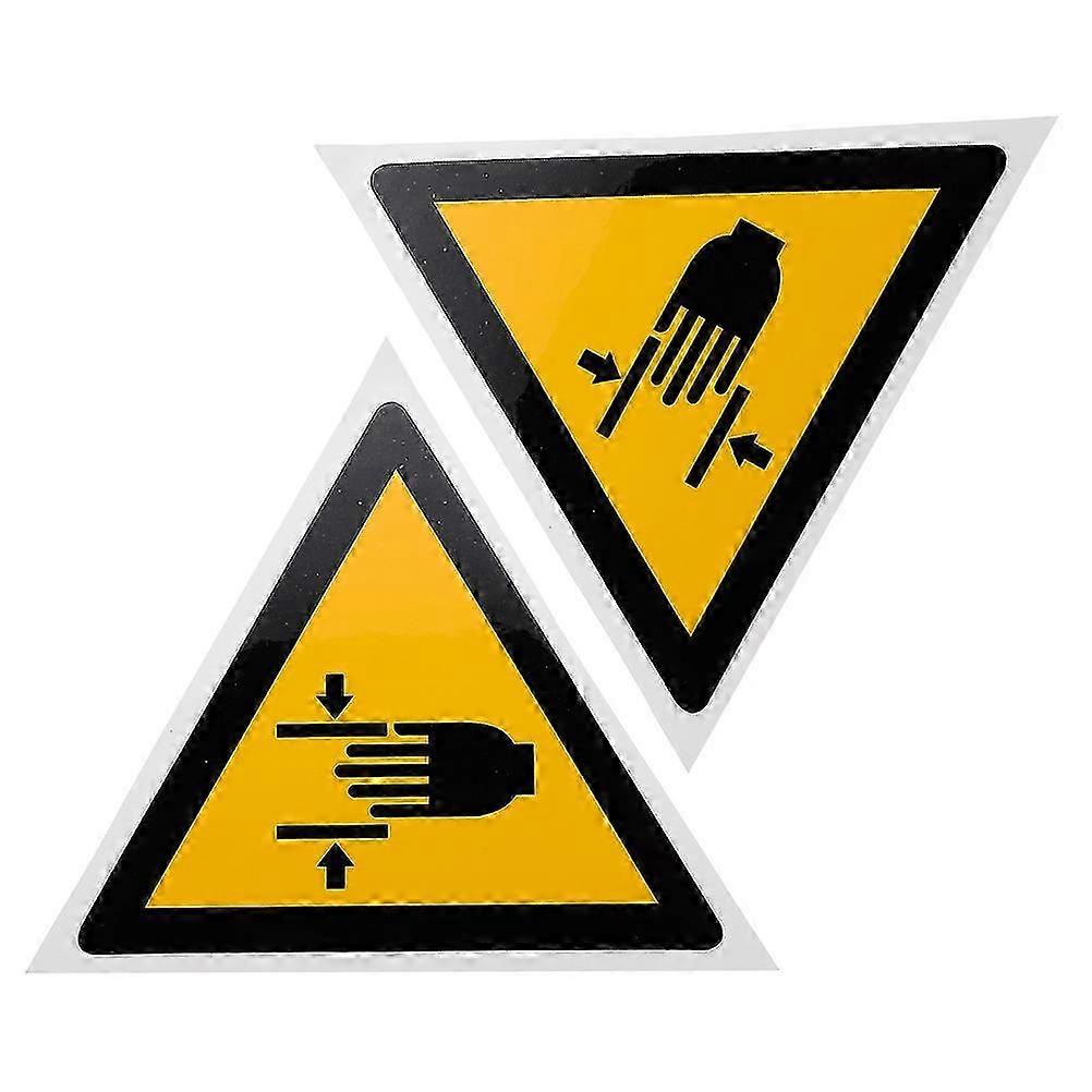 2 Pcs Warning Hand Crushing Signs Hand Crushing Warning Labels Hand ...