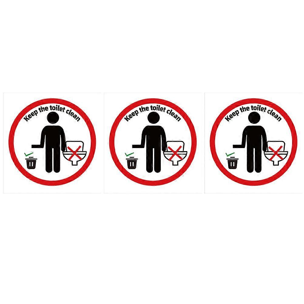 Bathroom Toilet Sticker Keep Clean Reminder Decorative Square PVC 3 ...