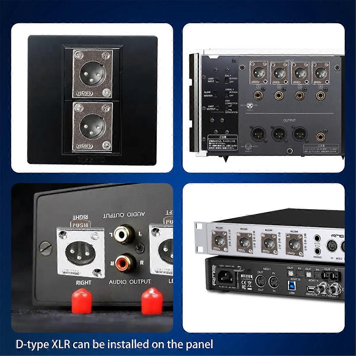 2 Pack D Type XLR Cable , Pass Through Connector, D XLR Male to Female ...