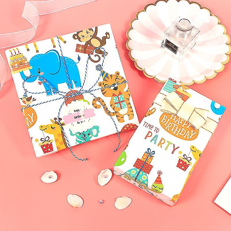 Birthday Wrapping Paper 5 Sheets Kids Gift Wrapping Paper Happy ...