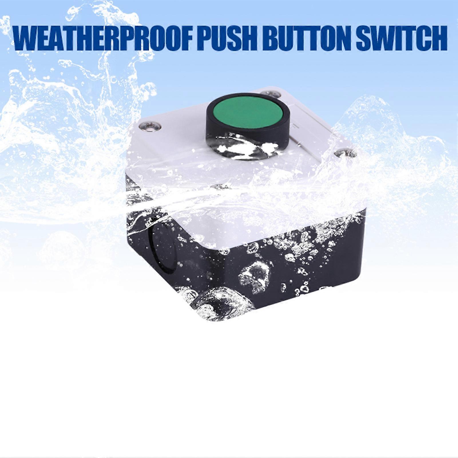 Gate Release Button, Green Push Button Switch One Button Weatherproof ...