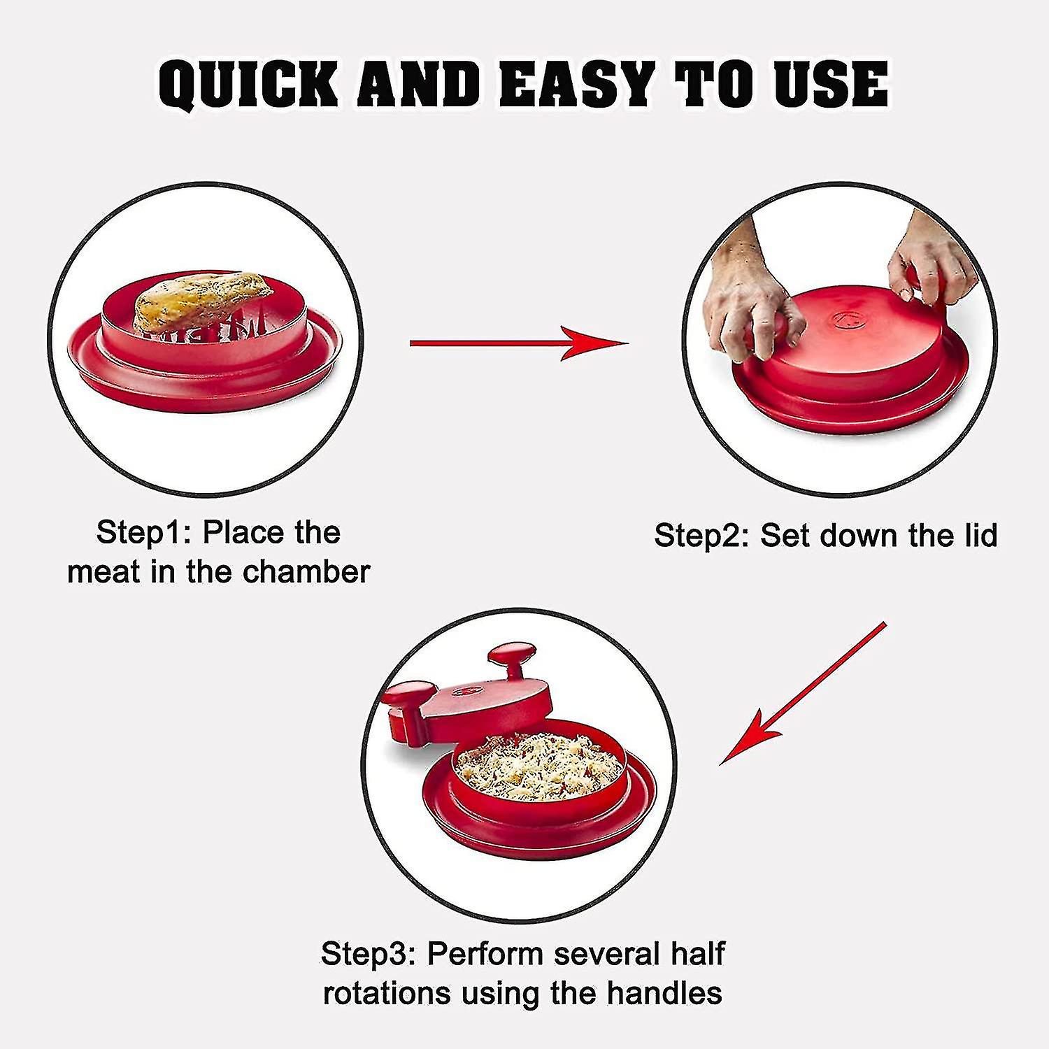 Chicken Shredder Meat Shredding Tool With Handles And Non-skid Base ...