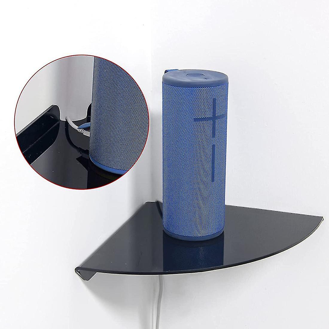 2 Pcs Acrylic Wall Mount Floating Corner Shelves Quarter Shower Shelf ...